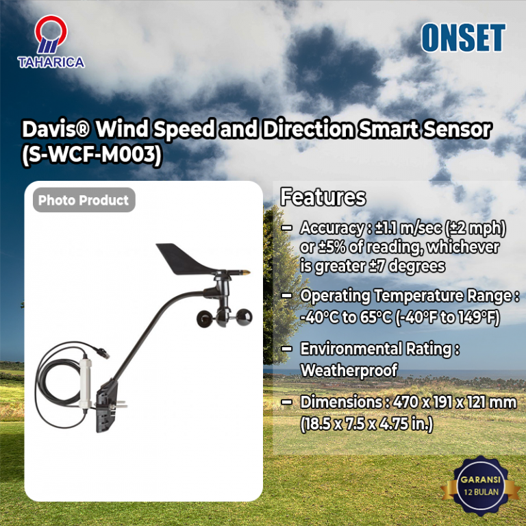 Davis® Wind Speed and Direction Smart Sensor(S-WCF-M003) - Alat Uji