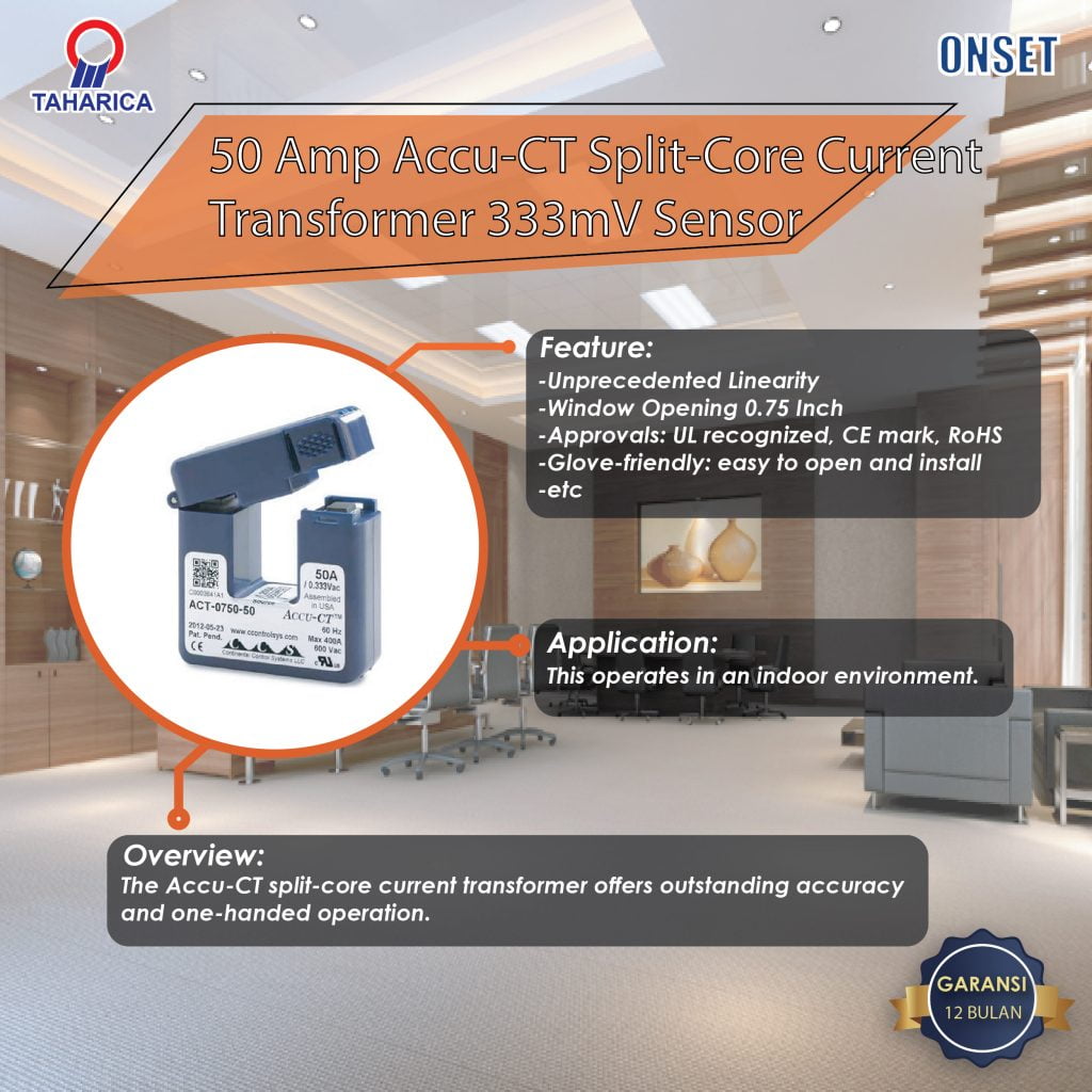 50 Amp Accu-CT Split-Core Current Transformer 333mV Sensor T-ACT-0750 ...
