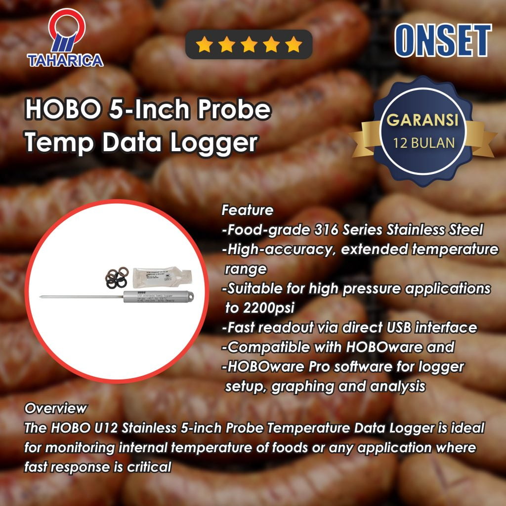 HOBO 5-Inch Probe Temperature Data Logger - Alat Uji