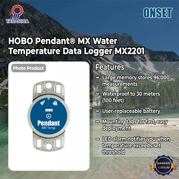 HOBO Pendant® MX Water Temperature Data Logger MX2201 | Alat Uji