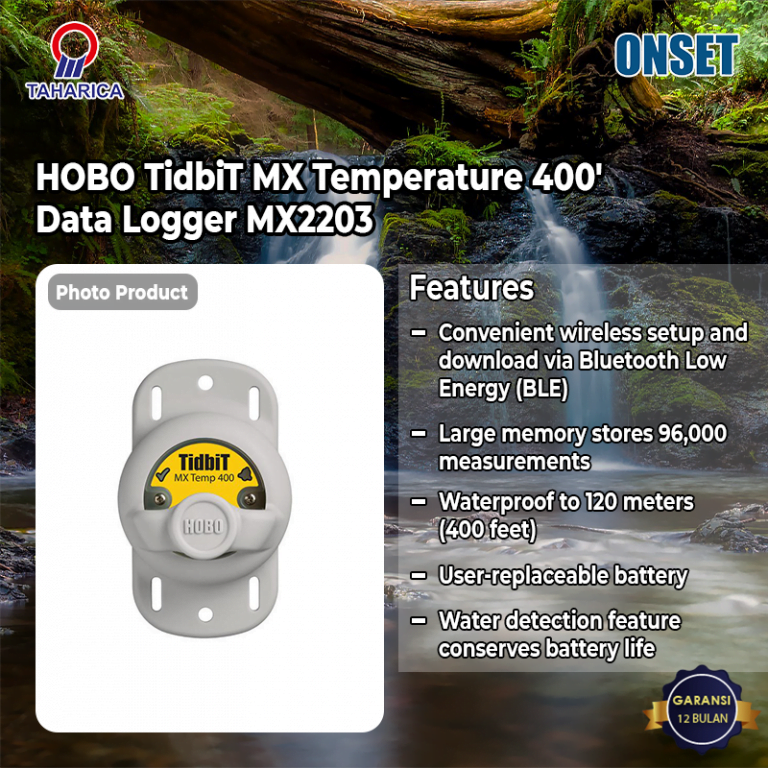 HOBO TidbiT MX Temperature 400' Data Logger MX2203 - Alat Uji