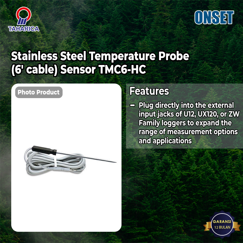 Stainless Steel Temperature Probe (6' cable) Sensor TMC6-HC - Alat Uji