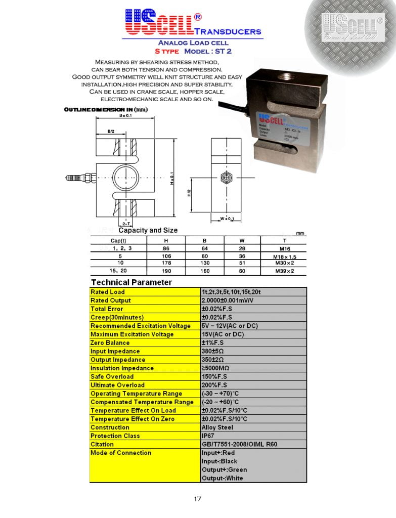 Jual Load Cell S - ST2 - 1T/2T/3T - Alat Uji