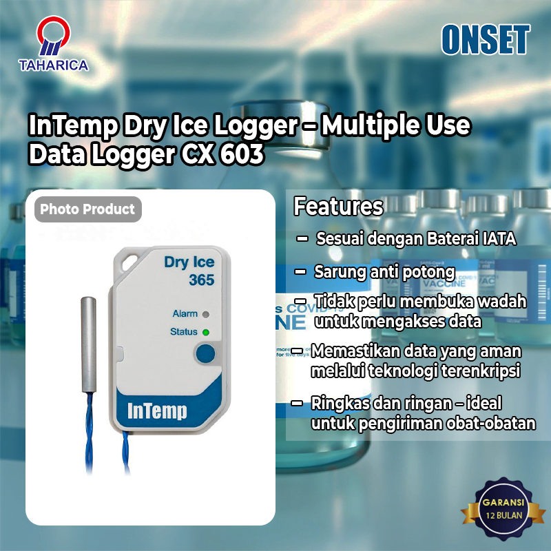 InTemp Dry Ice Logger - Multiple Use Data Logger CX 603 - Alat Uji